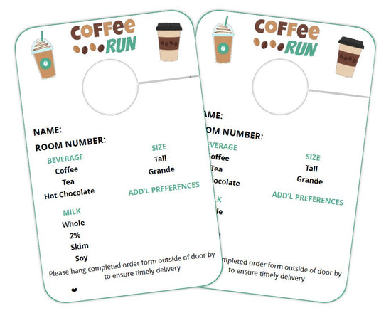 Coffee Run Order Form for Teachers Door – PTO Answers