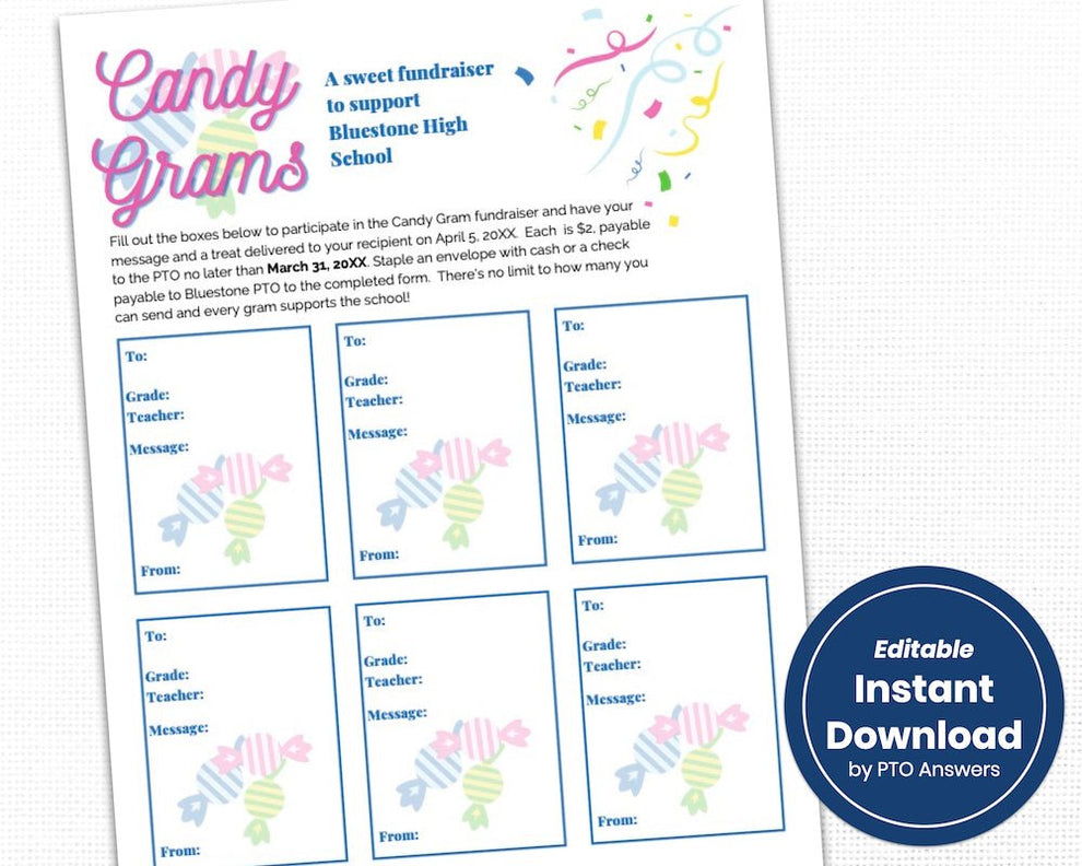 Bunny Grams Spring and Easter Fundraiser Flyer – PTO Answers