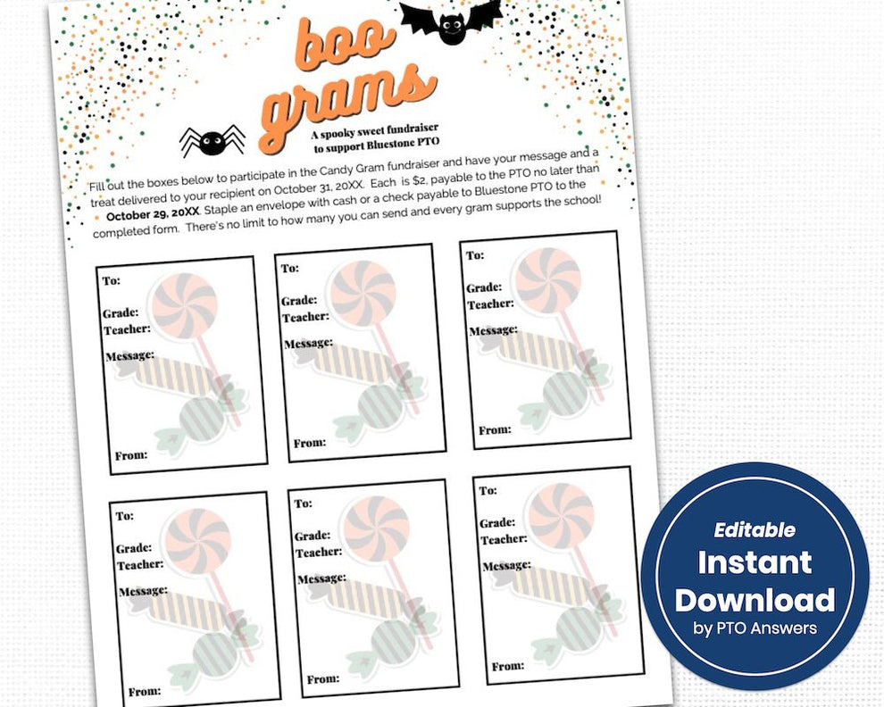Bunny Grams Spring and Easter Fundraiser Flyer – PTO Answers